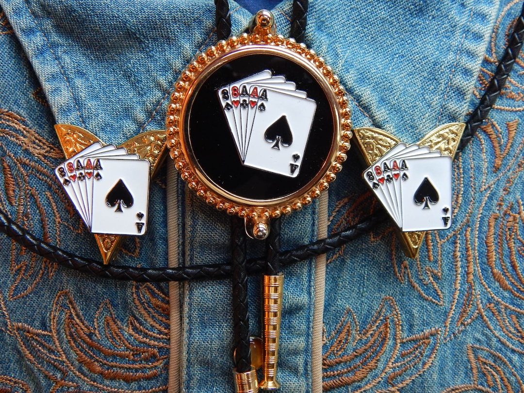 New Ace of Spades Full House Playing Cards Bolo Bootlace Tie & Collar ...