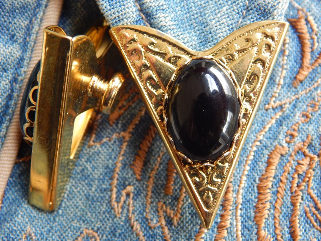 Black Onyx Gold Metal Collar Tips: Western Goth Style - Etsy