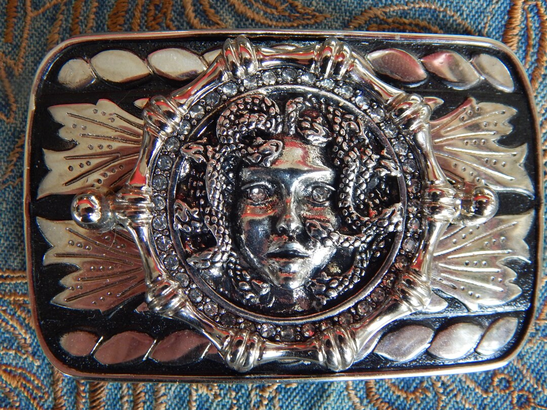 New Medusa Gorgons Snakes Belt Buckle Silver / Black Colour Metal ...