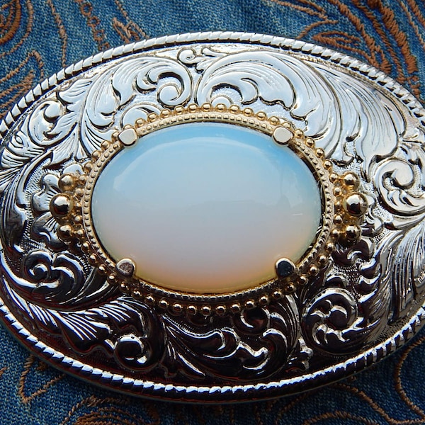 Western Belt Buckle With Stone - Etsy