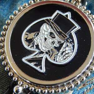New Ace of Spades Skull Top Hat Bolo Bootlace Tie Silver Coloured Metal ...