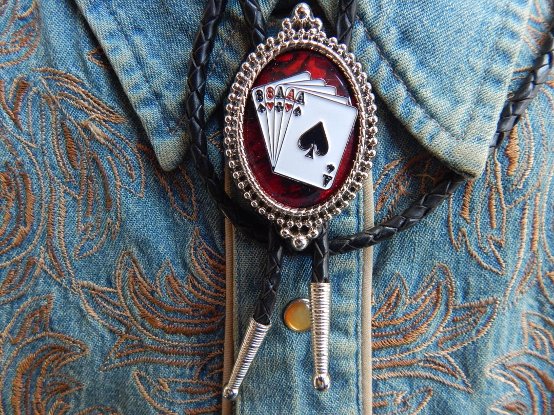 New Unique Red Abalone Shell Full House Ace of Spades Silver Colour ...