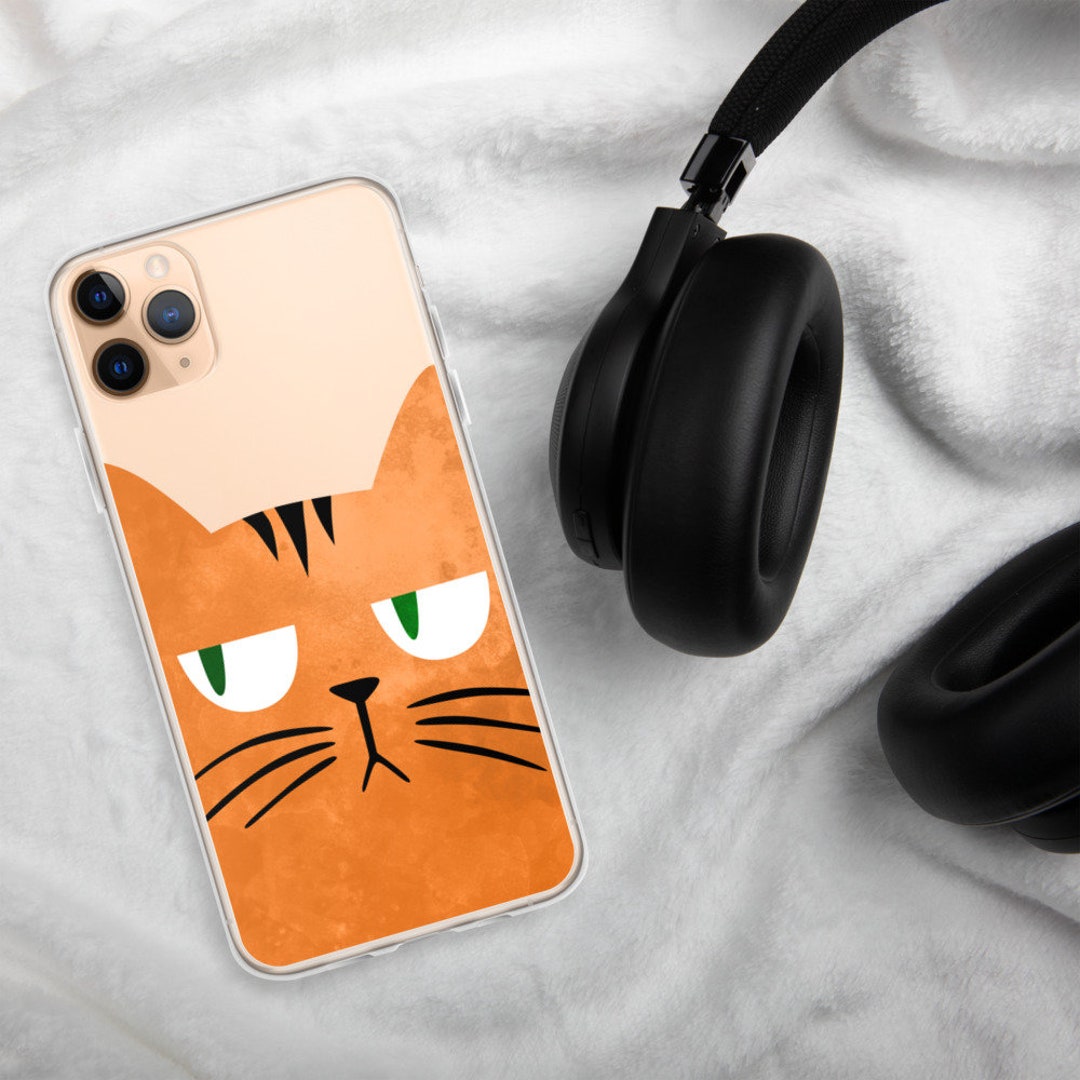 Orange Cat With Attitude iPhone Case Funny Unhappy Cat Art for Cat ...