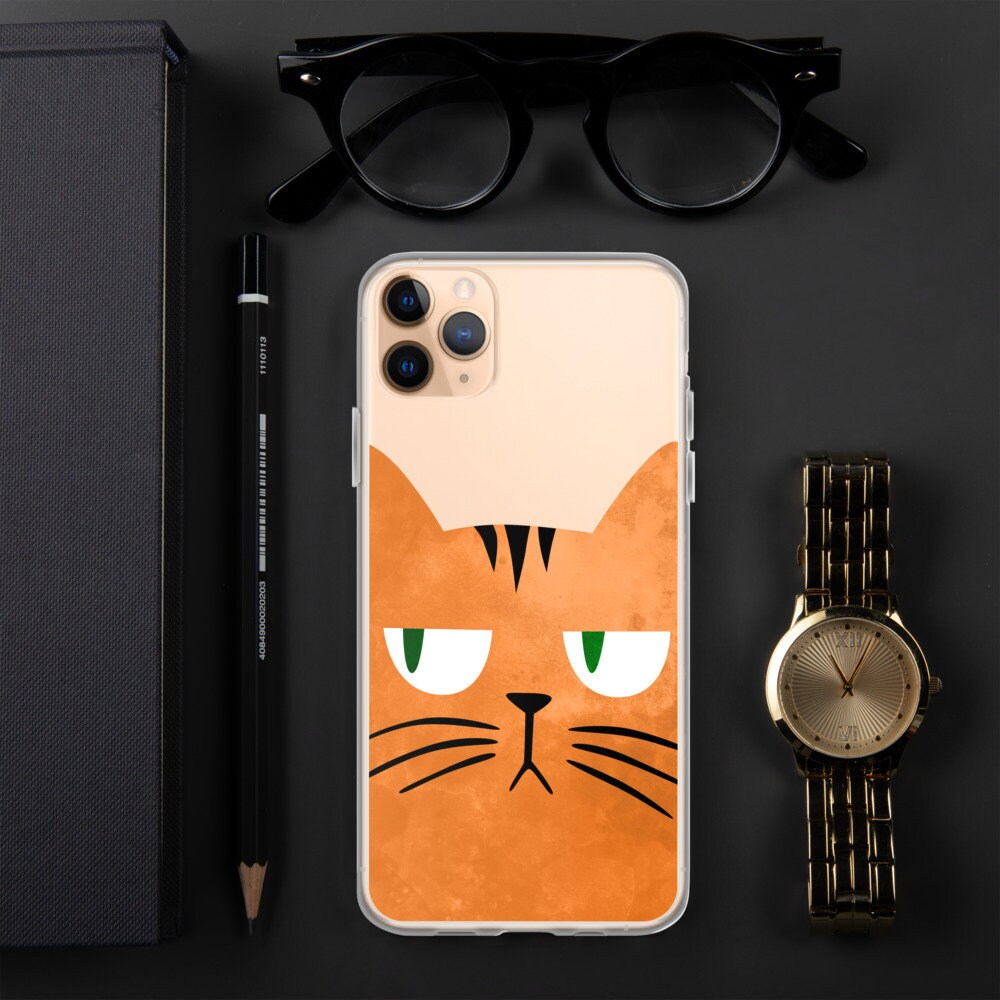 Orange Cat With Attitude Iphone Case Funny Unhappy Cat Art for - Etsy