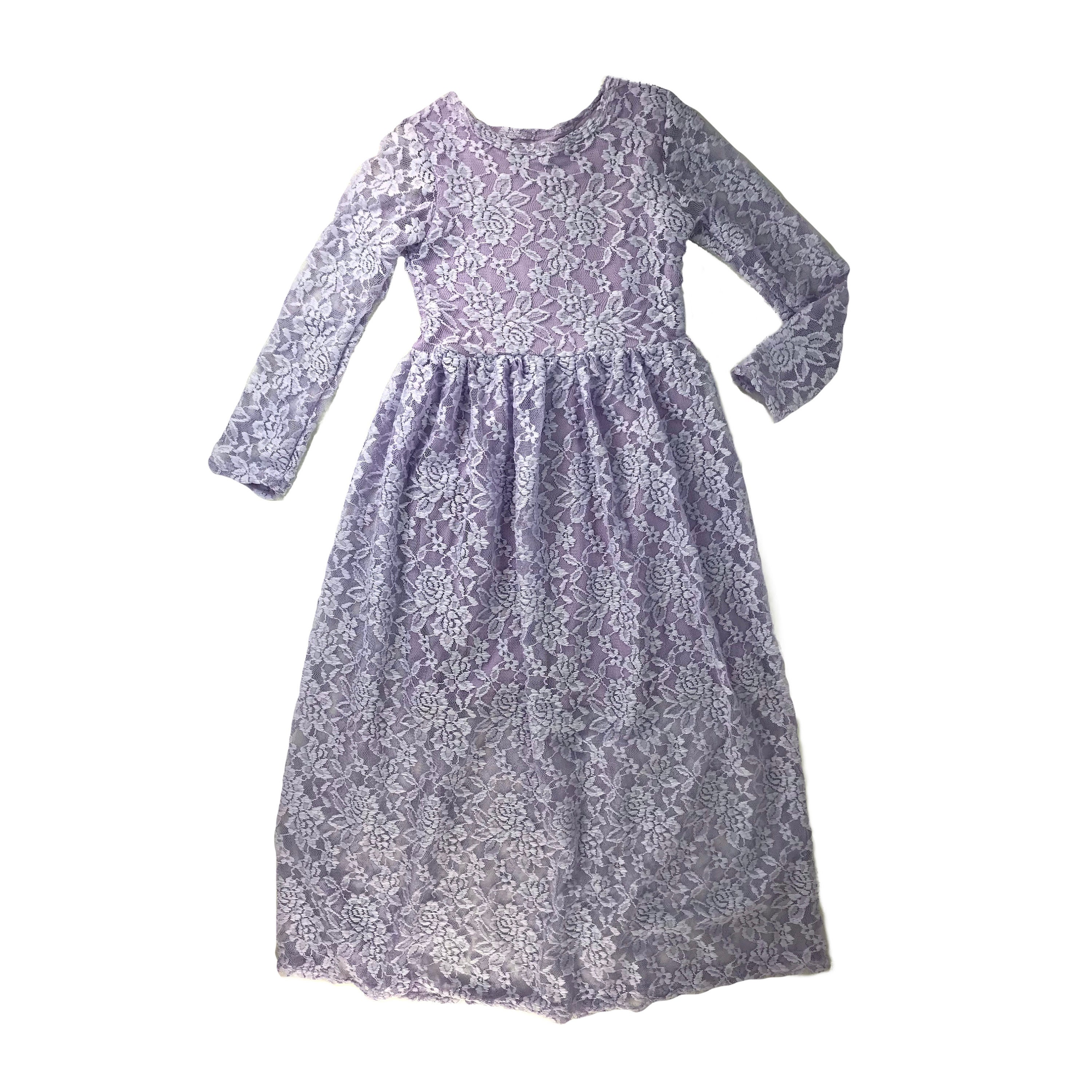 Girls Lilac Lace Maxi Dress Girls Lace Dress Lace Maxi - Etsy