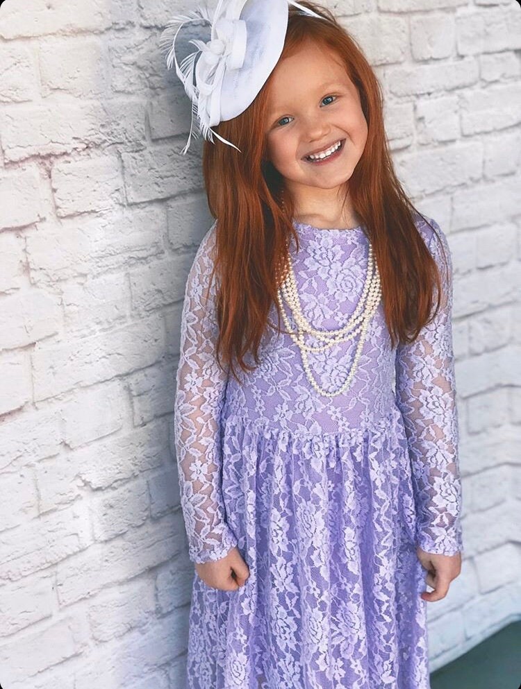 Girls Lilac Lace Maxi Dress Girls Lace Dress Lace Maxi - Etsy