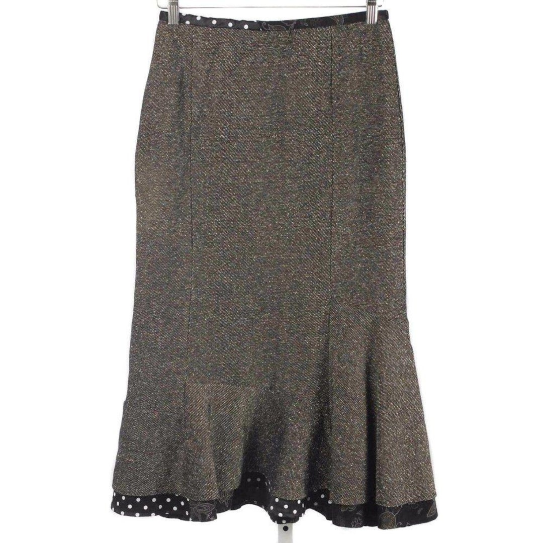 INSIGHT Black & Multicolor Tweed Trumpet Hem Midi Skirt Women's Size 4 ...