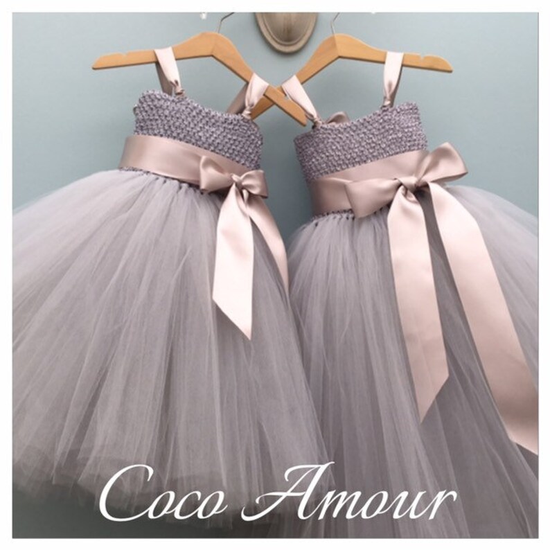 Silver/grey Tutu Style Flower Girl Dress Flower Girl Dress | Etsy