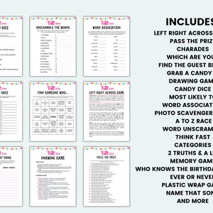 12th Birthday Party Games Bundle Sleepover Party Activities Tween Party ...