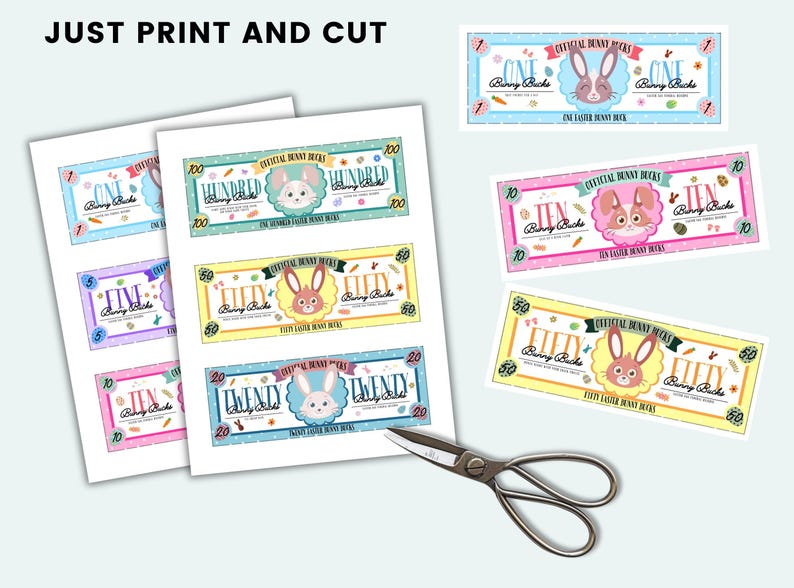 Easter Bunny Bucks Printable Bunny Bucks Easter Basket Filler Easter ...