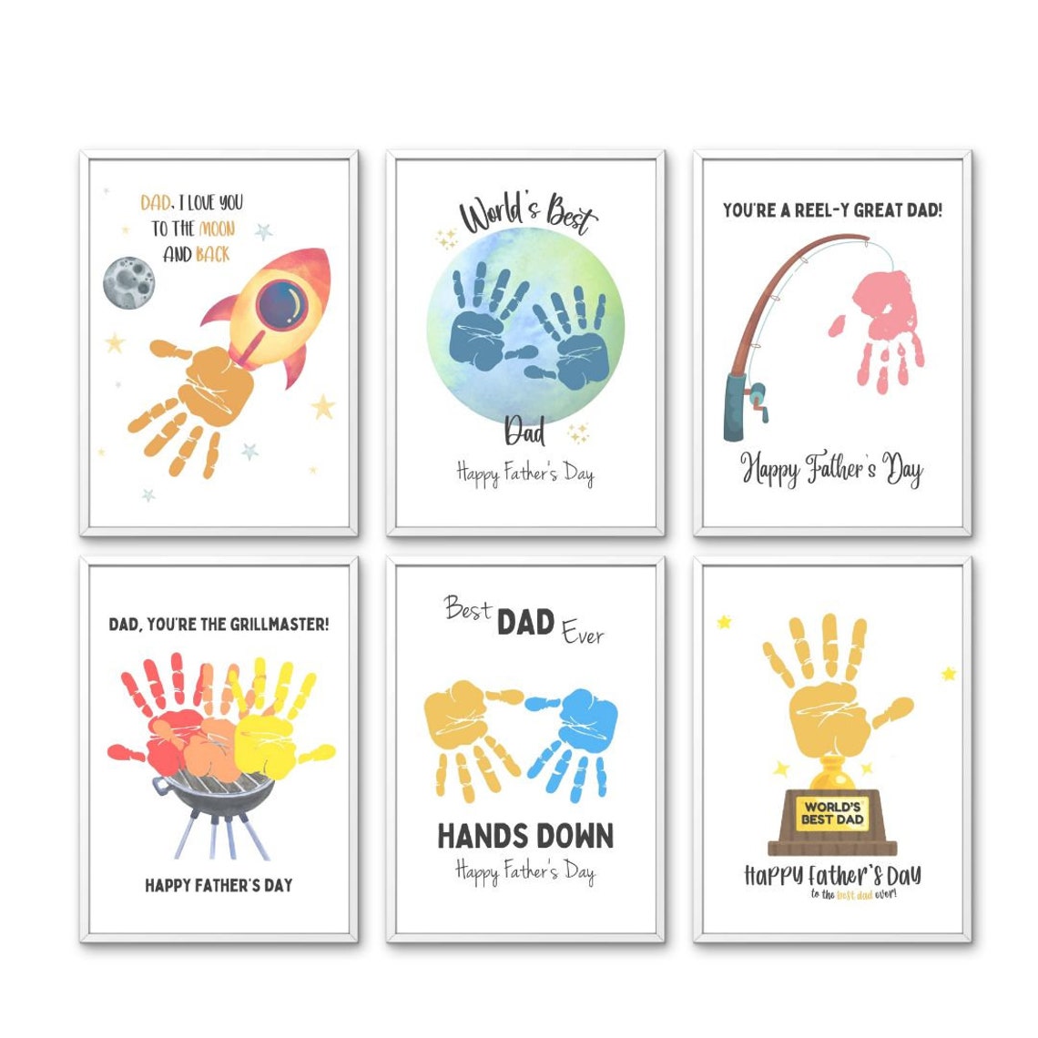 Father's Day Handprint Craft Bundle Printable Father's Day Handprint ...