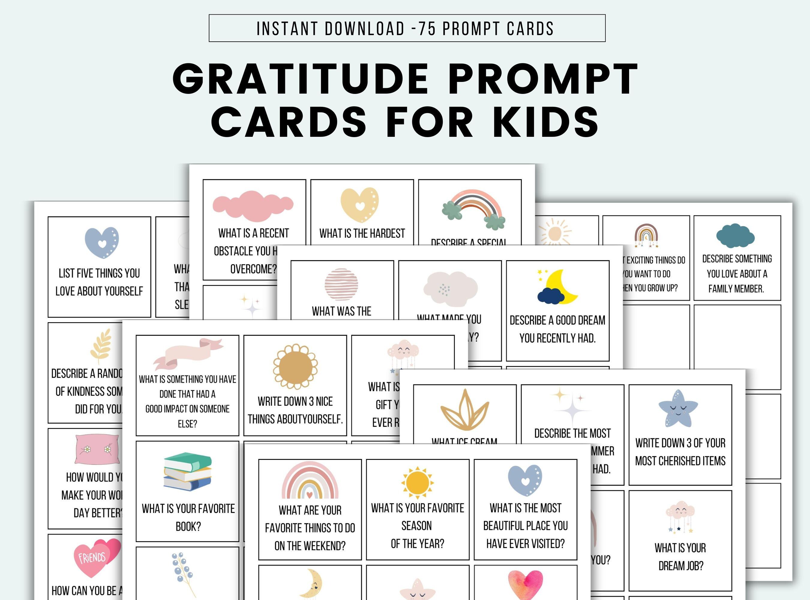 Gratitude Prompts for Kids Printable Gratitude Questions for Kids ...