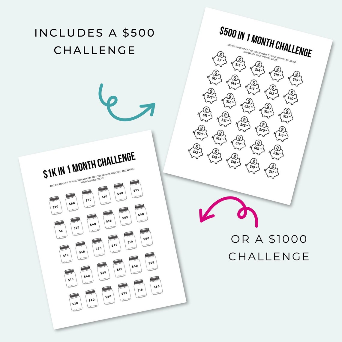 30 Day No Spend Challenge Printable No Spend Tracker 30 Day Savings ...
