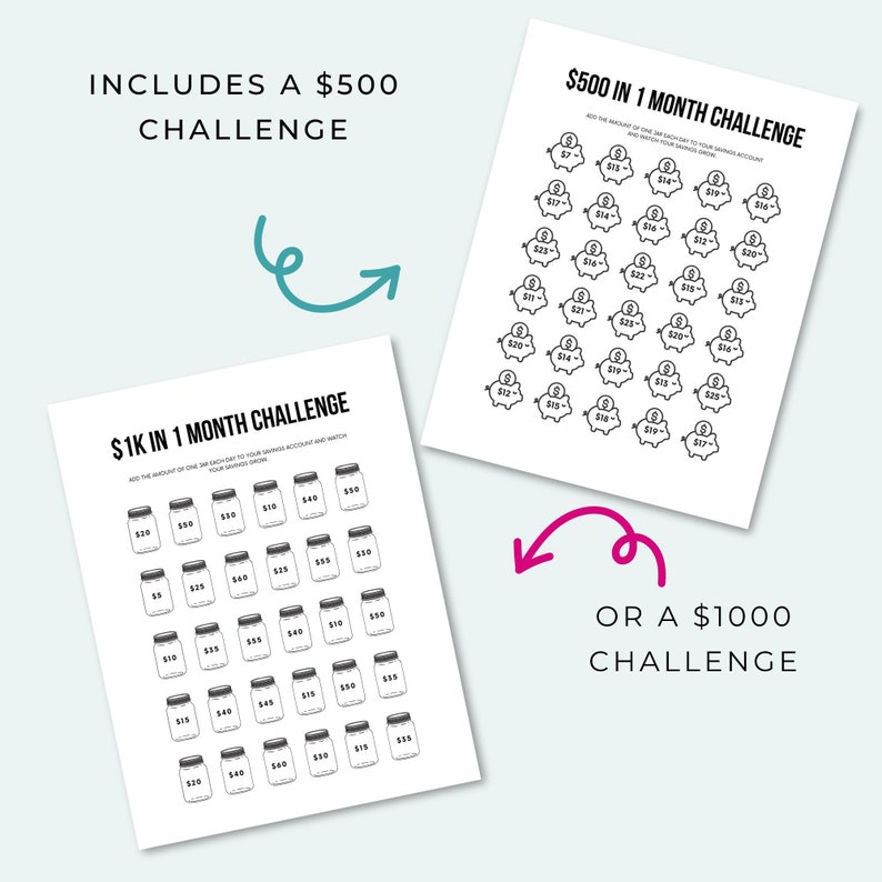 30 Day No Spend Challenge Printable No Spend Tracker 30 Day Savings ...