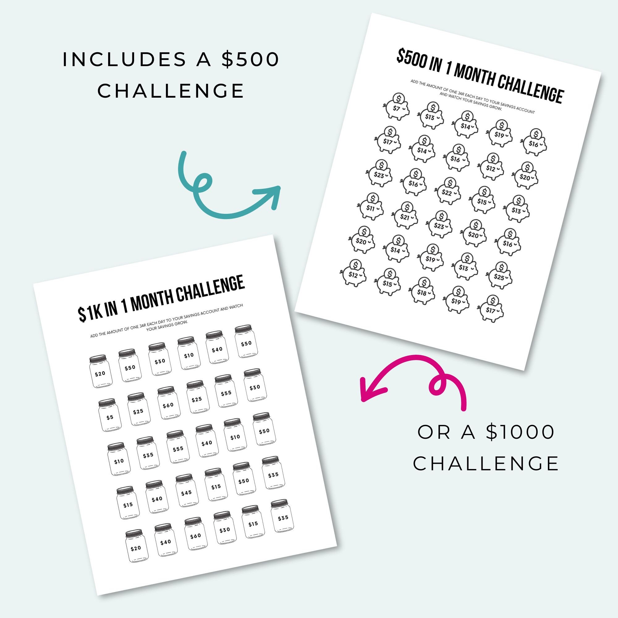 30 Day No Spend Challenge Printable No Spend Tracker 30 Day Savings ...
