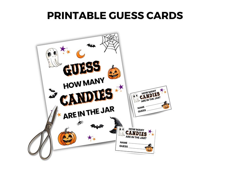 Halloween Candy Guessing Game Printable Halloween Game Halloween Party ...