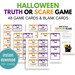 Halloween Truth or Scare Cards Printable Halloween Truth or Scare Game ...