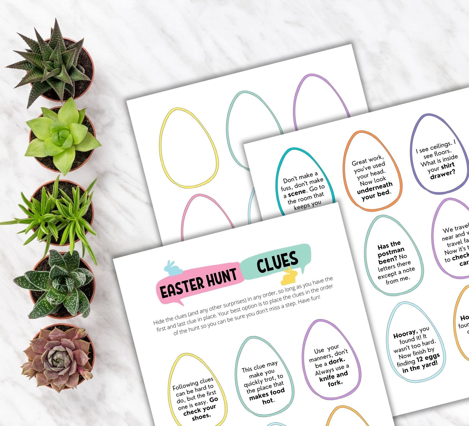 Easter Scavenger Hunt Clues Printable Easter Treasure Hunt Indoor ...