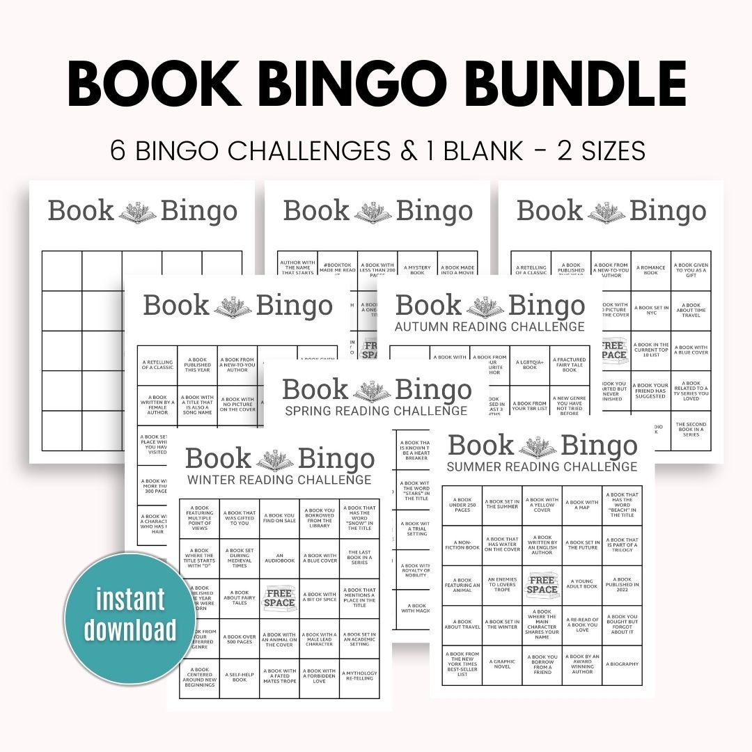 Book Bingo Printable Book Bingo Challenge Reading Challenge Book Club ...