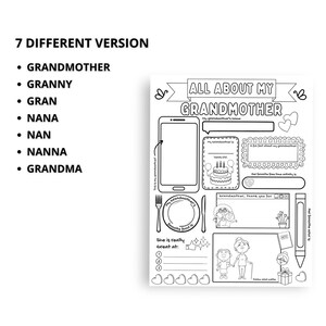 All About My Grandmother Bundle Printable All About My Grandma ...