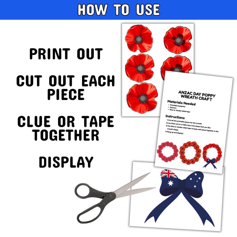 ANZAC Day Poppy Wreath Craft Printable ANZAC Day Activities ANZAC Day ...