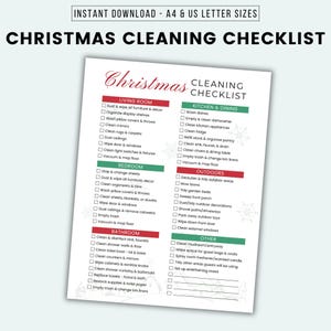 Christmas Cleaning Checklist Printable Christmas Cleaning Planner ...