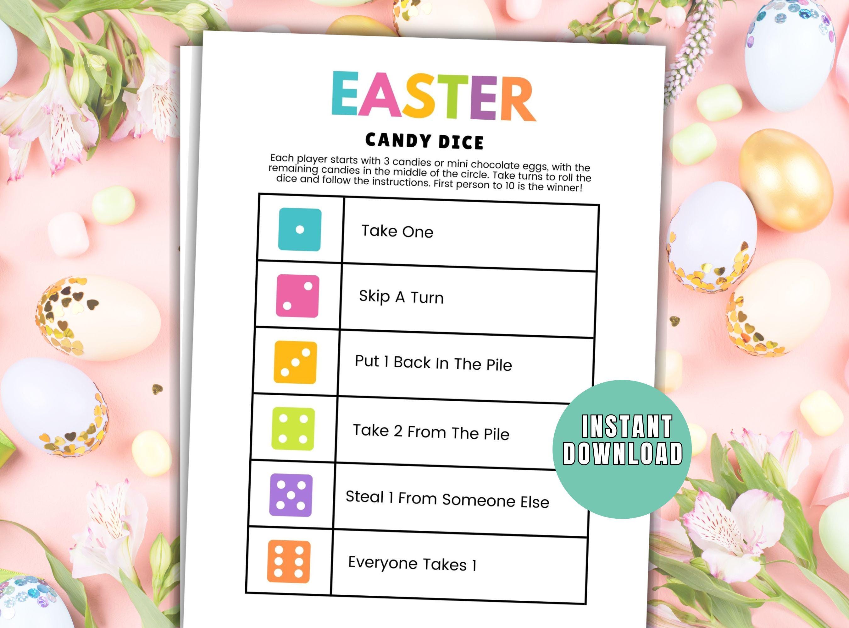Easter Candy Dice Game Easter Egg Exchange Dice Game Easter Dice Game ...
