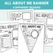 All About Me Banner Bundle First Day of School Printable Back to School ...