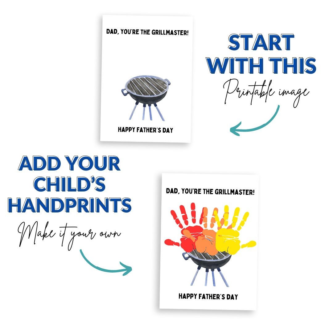 Father's Day Handprint Art Printable Grillmaster Handprint Craft ...