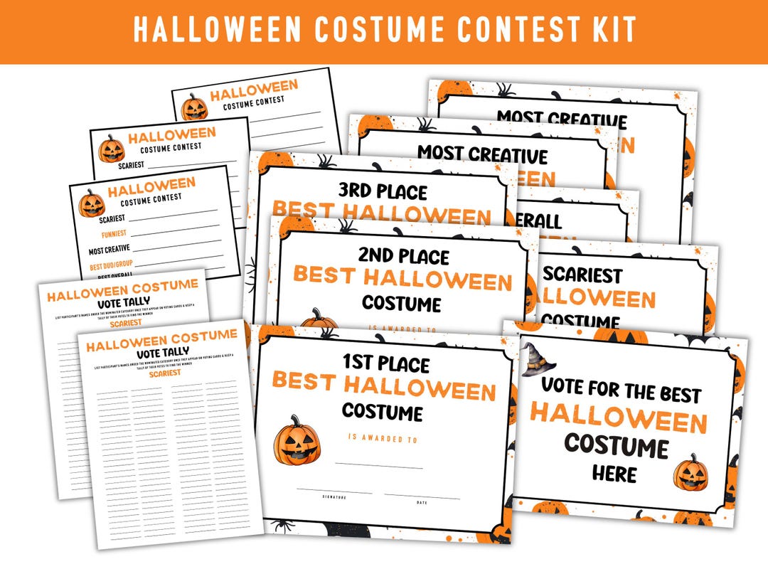 Halloween Costume Contest Kit Printable Halloween Costume Voting Card ...