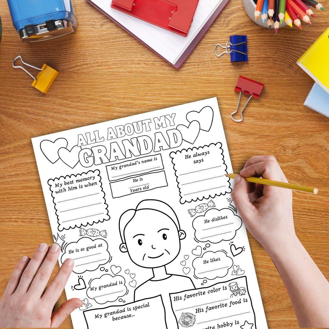 All About My Grandfather Bundle Grandparent's Day Activity Printable ...