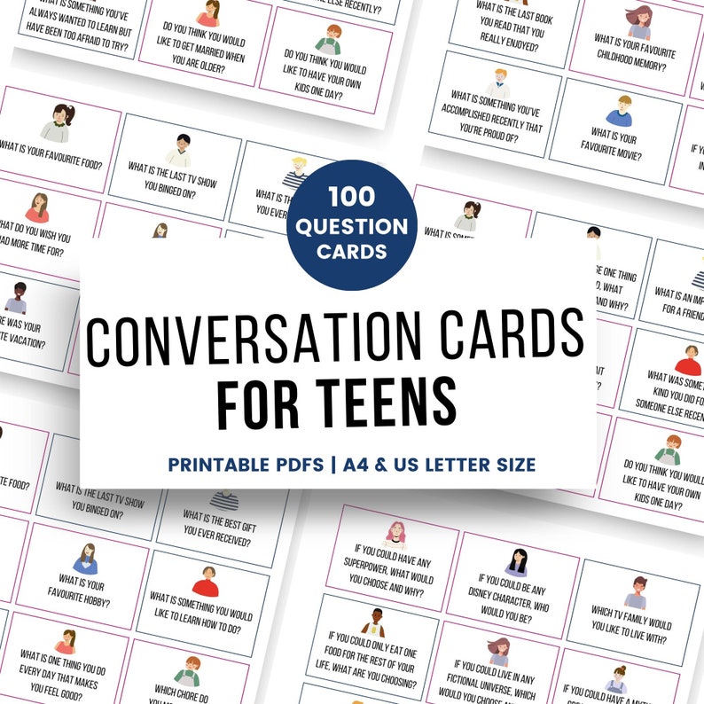 Teen Question Cards, Teen Conversation Cards, Conversation Starters for ...