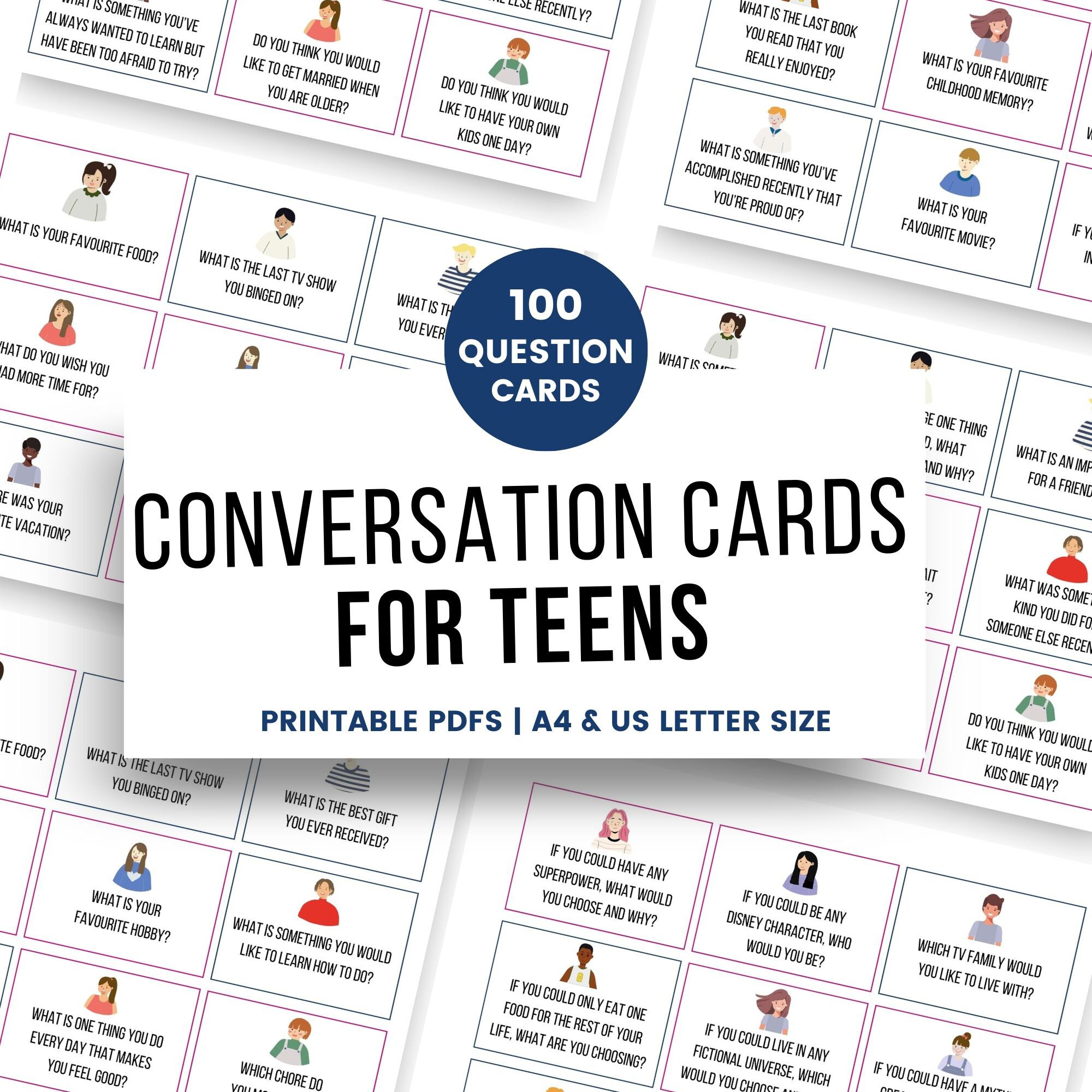 Teen Question Cards Teen Conversation Cards Conversation - Etsy