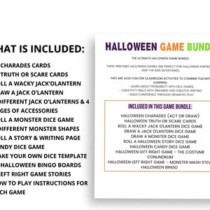 Printable Halloween Game Bundle, Halloween Party Games for Kids, Fun ...