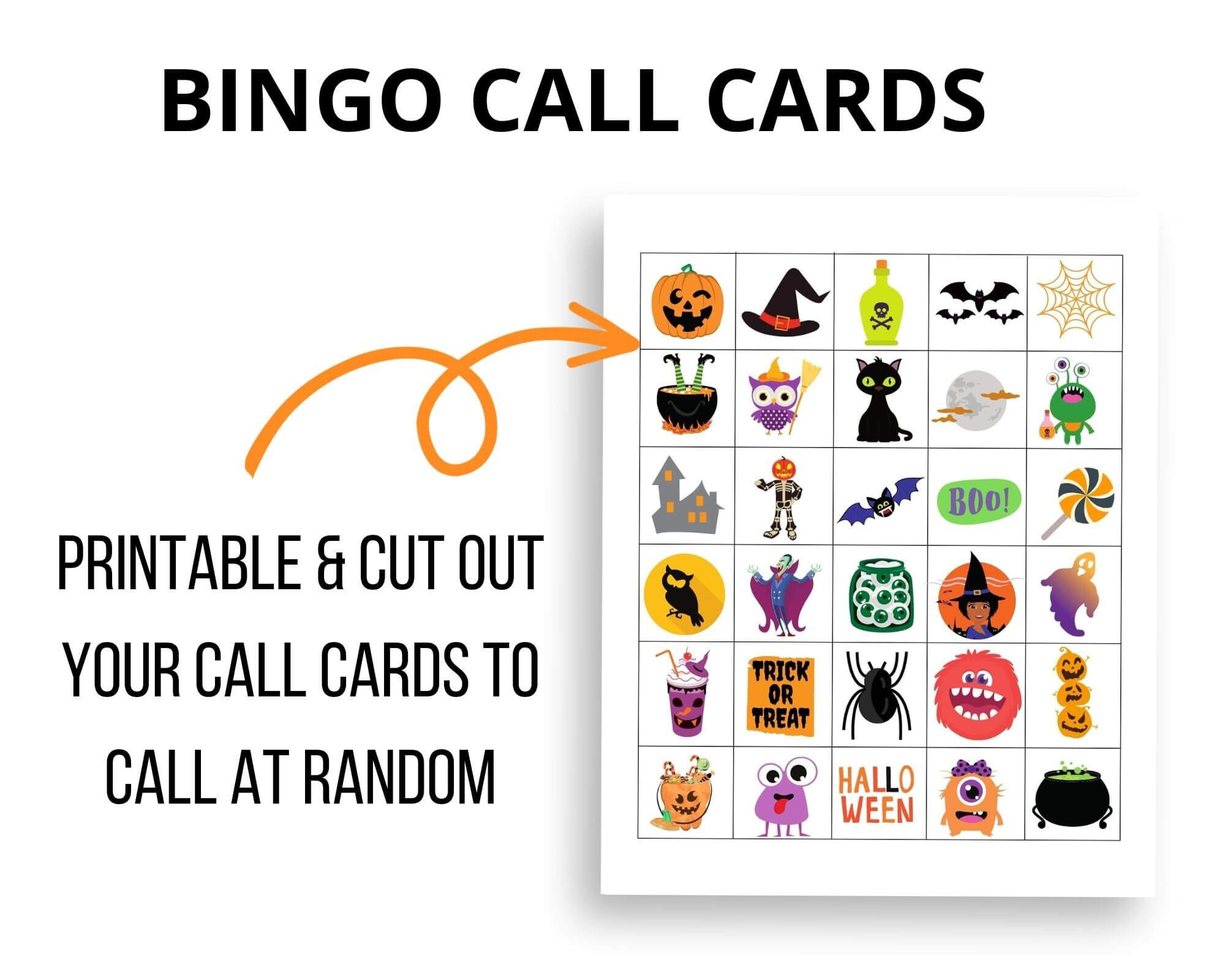 Halloween Bingo Game, Printable Halloween Game for Kids, Halloween ...