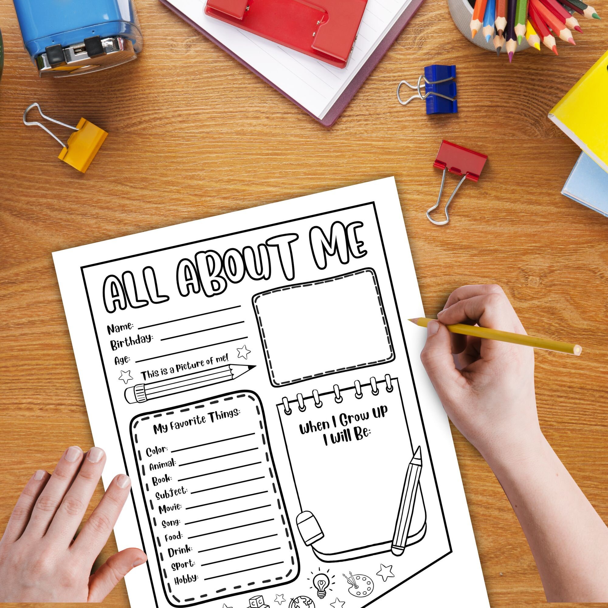 All About Me Banner First Day of School Printable Back to School ...