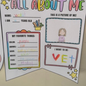 All About Me Banner First Day of School Printable Back to School ...