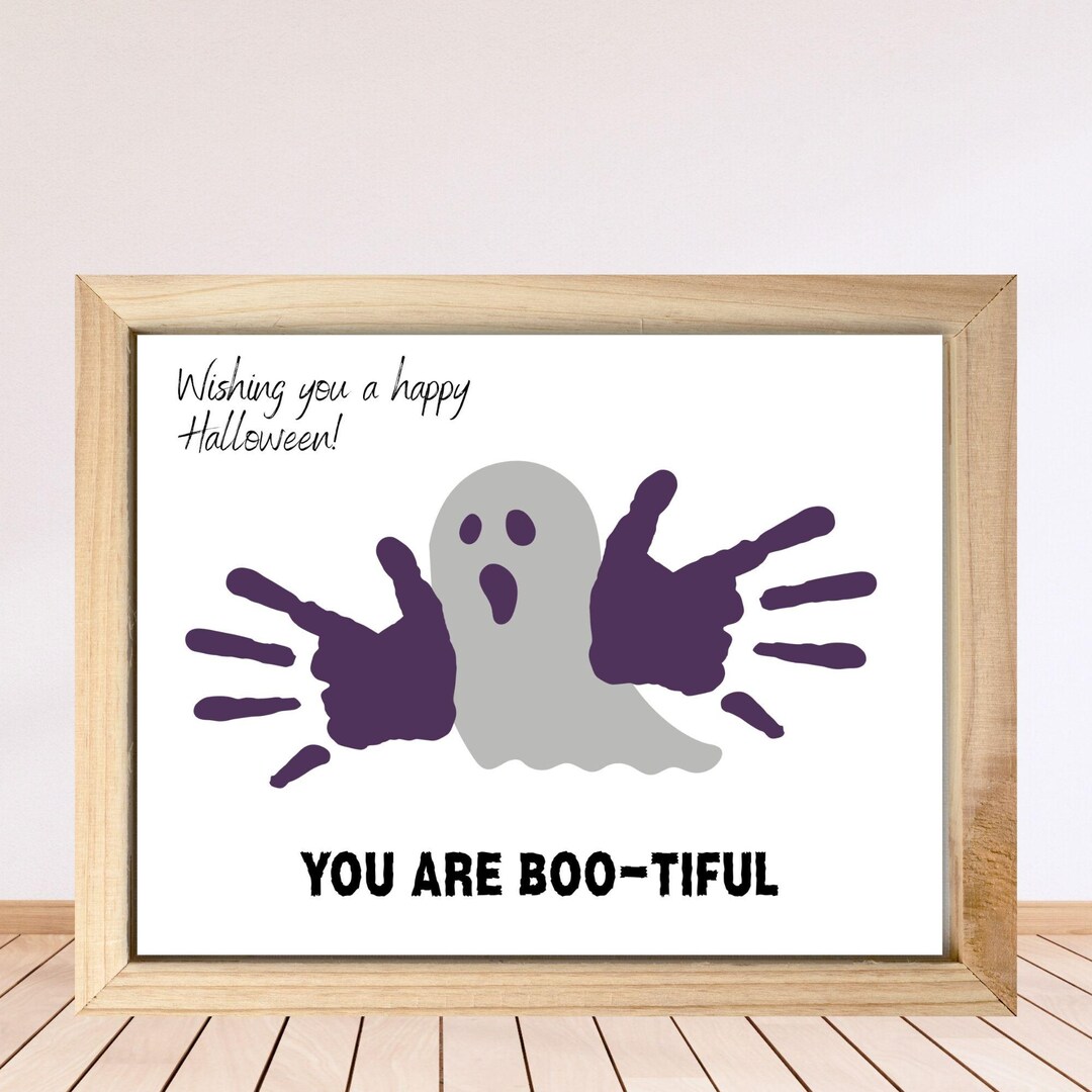 Boo-tiful Halloween Handprint Craft Activity Printable Halloween ...