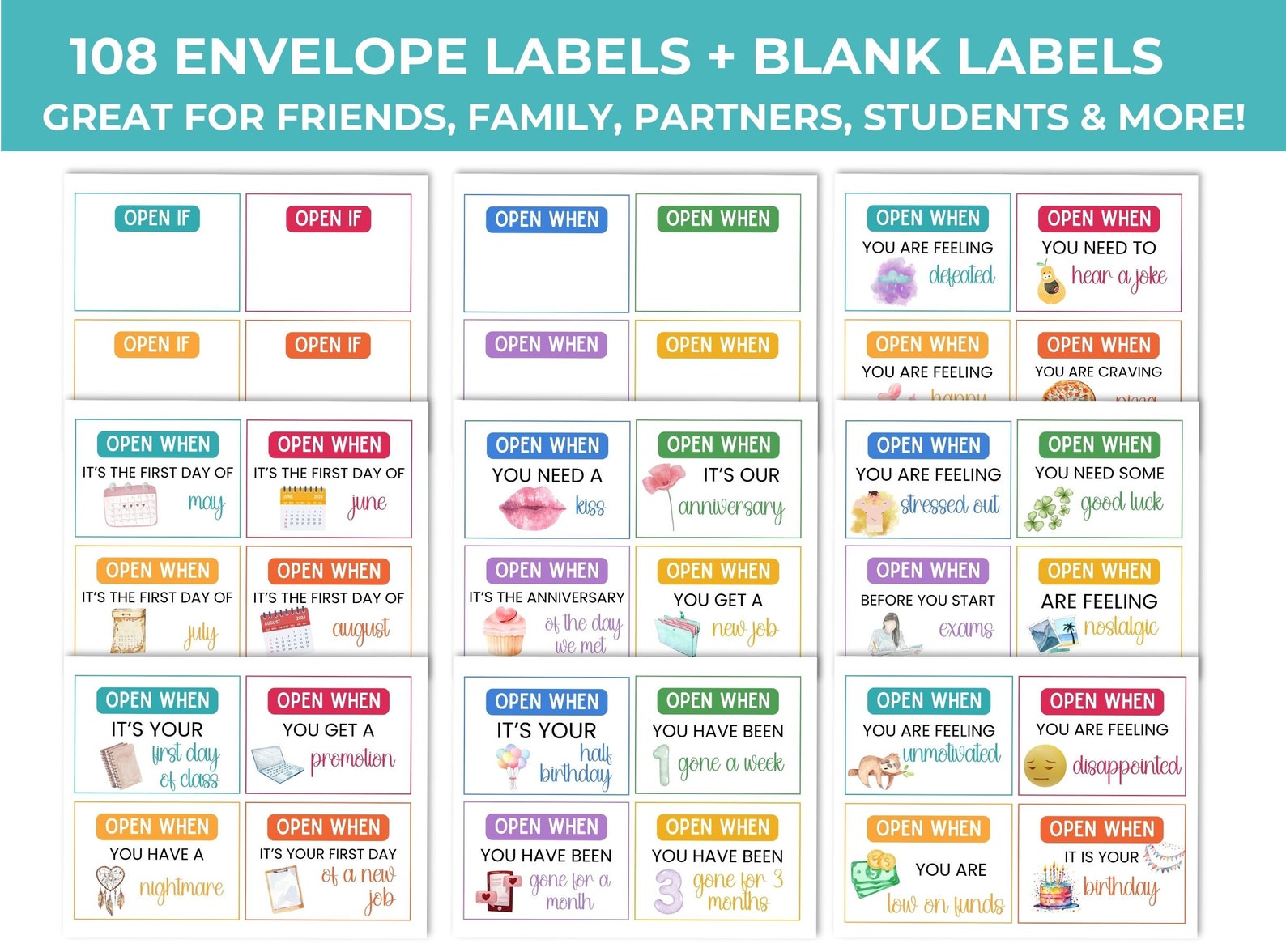 Open When Letter Templates Open When Envelopes Open If Open If Letter ...