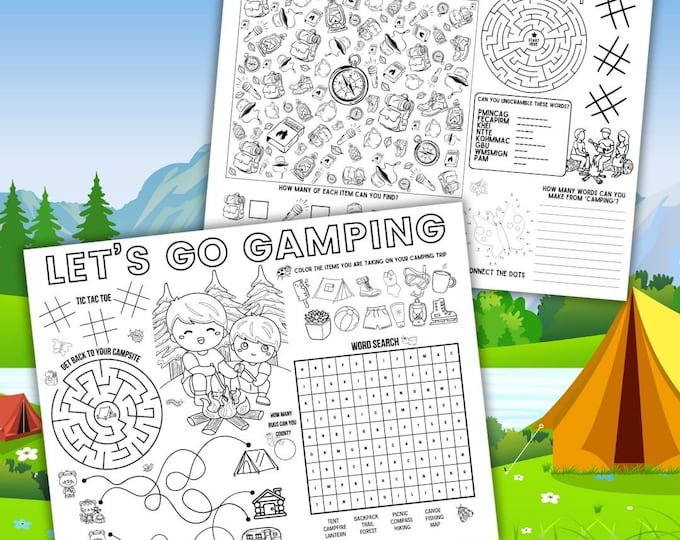 Camping, Wildlife, Camping Worksheet, Coloring and Activity Page ...