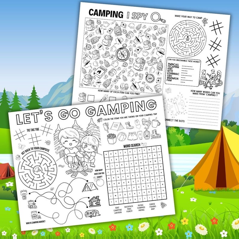 Camp Coloring Placemat - Etsy