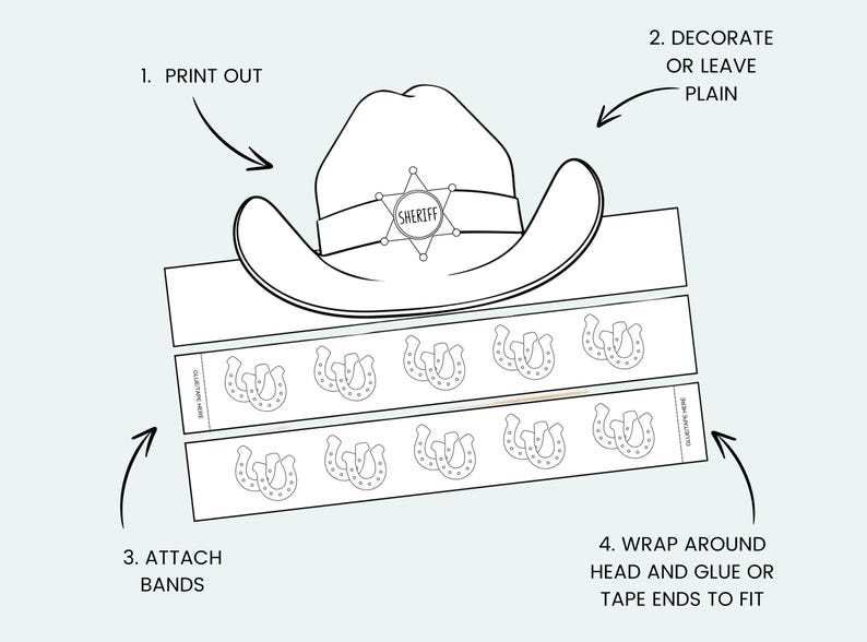 Cowboy Hat Paper Crown Printable Paper Crown Cowboy Hat Coloring Paper ...