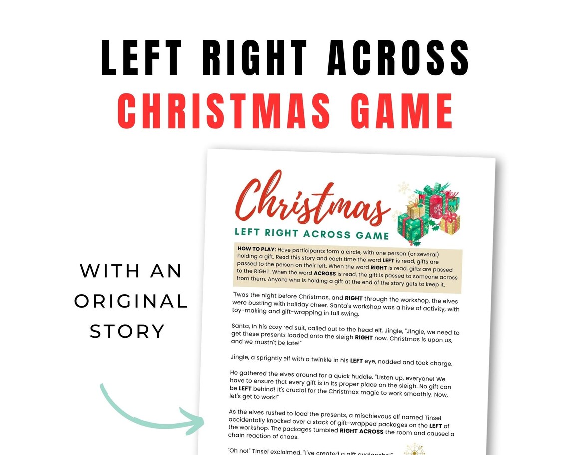 Christmas Left Right Game for Kids Printable Christmas Game for Kids ...