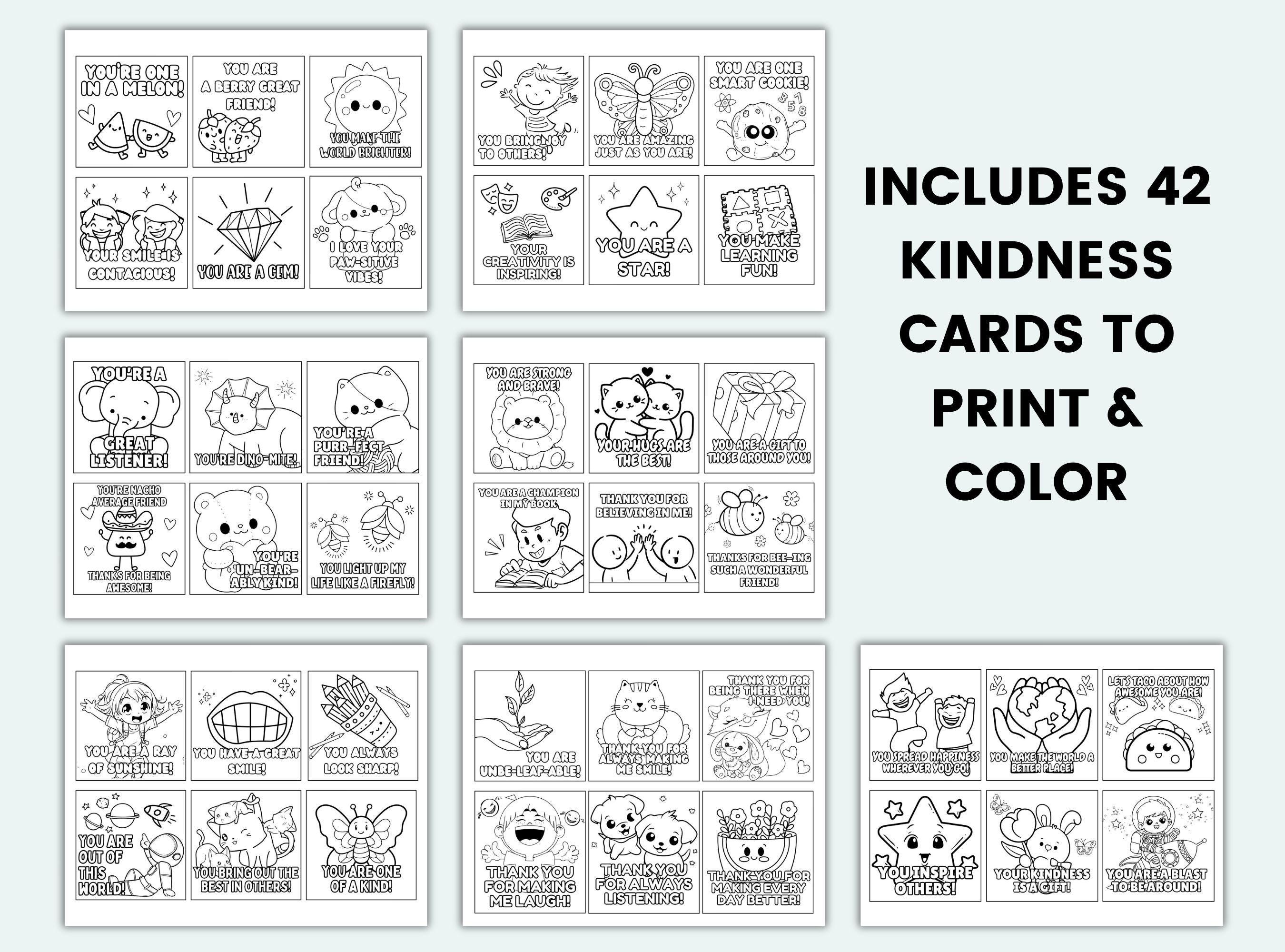 Kindness Cards for Kids Printable Compliment Cards Positivity Cards ...