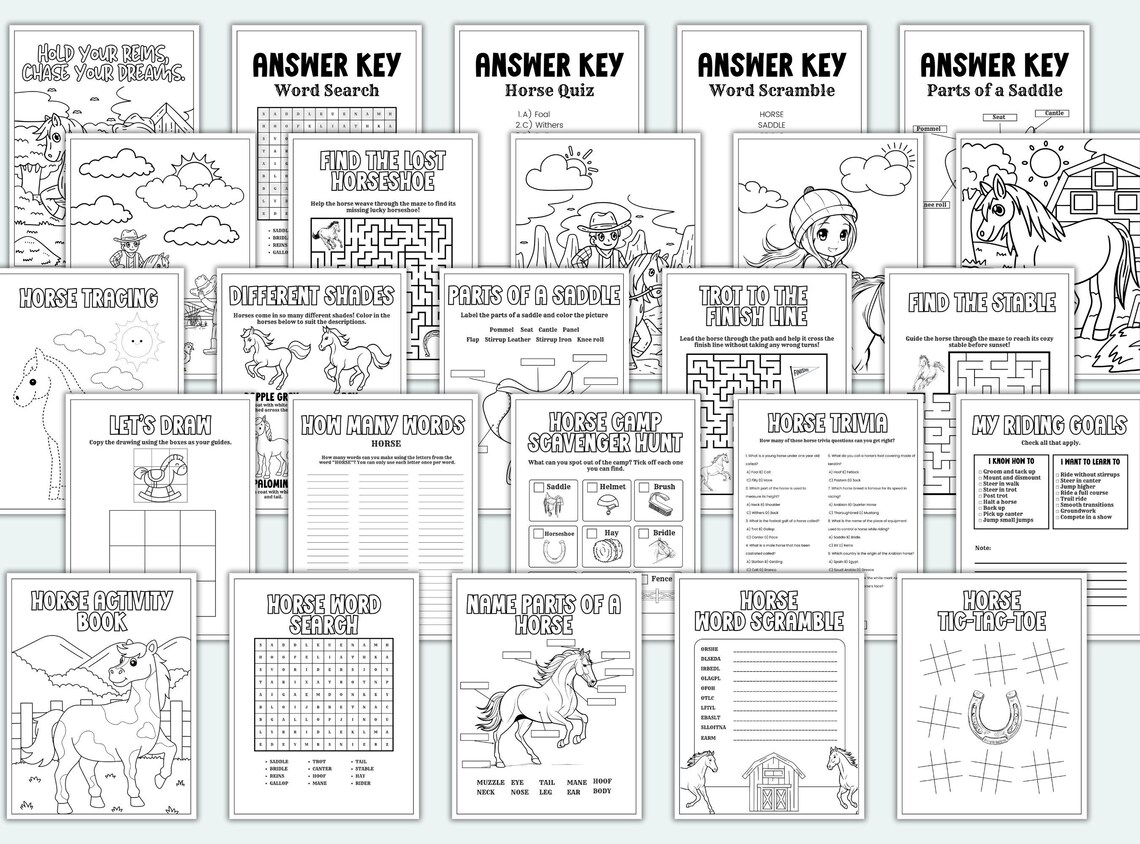 Horse Activity Book Printable Horse Coloring Horse Activities Horse ...