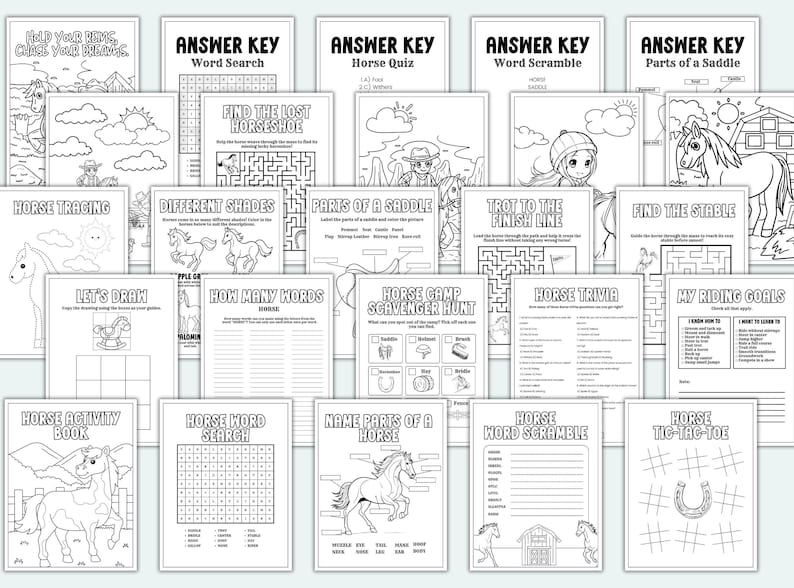 Horse Activity Book Printable Horse Coloring Horse Activities Horse ...