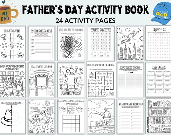 Fathers Day Activity Bundle Printable Fathers Day Activity Fathers Day ...