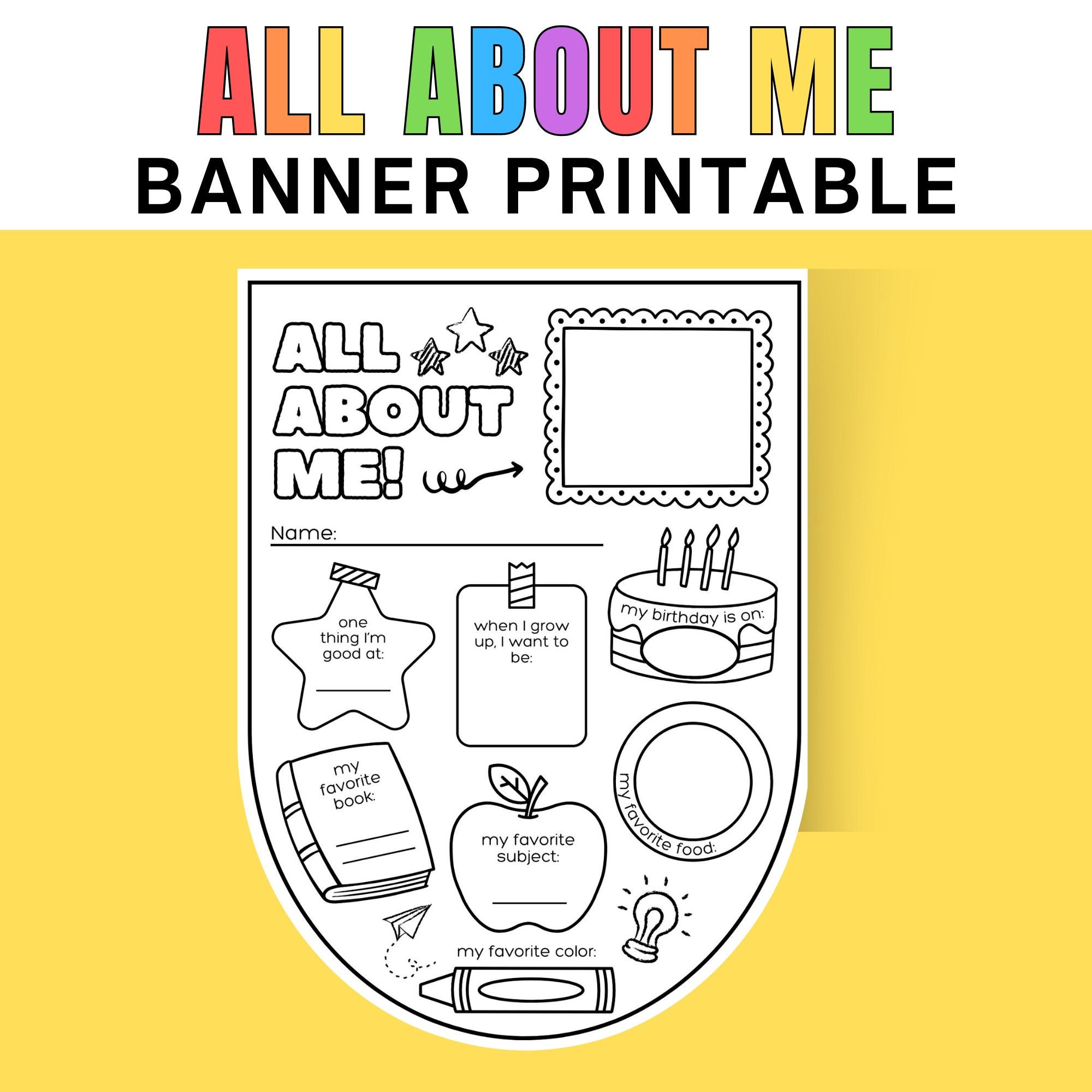 All About Me Banner Free Printable - FREE Printables