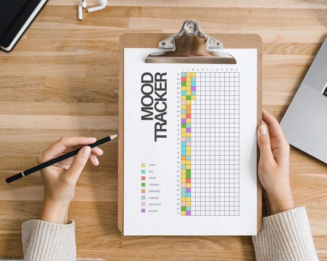 Mood Tracker Yearly, Printable Mood Log, Daily Mood Tracker, Mood in ...