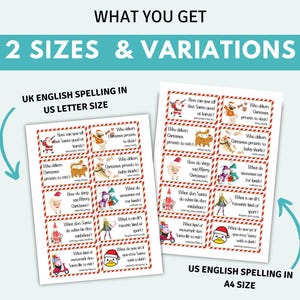 Christmas Joke Cards Printable Christmas Lunch Box Notes Christmas ...